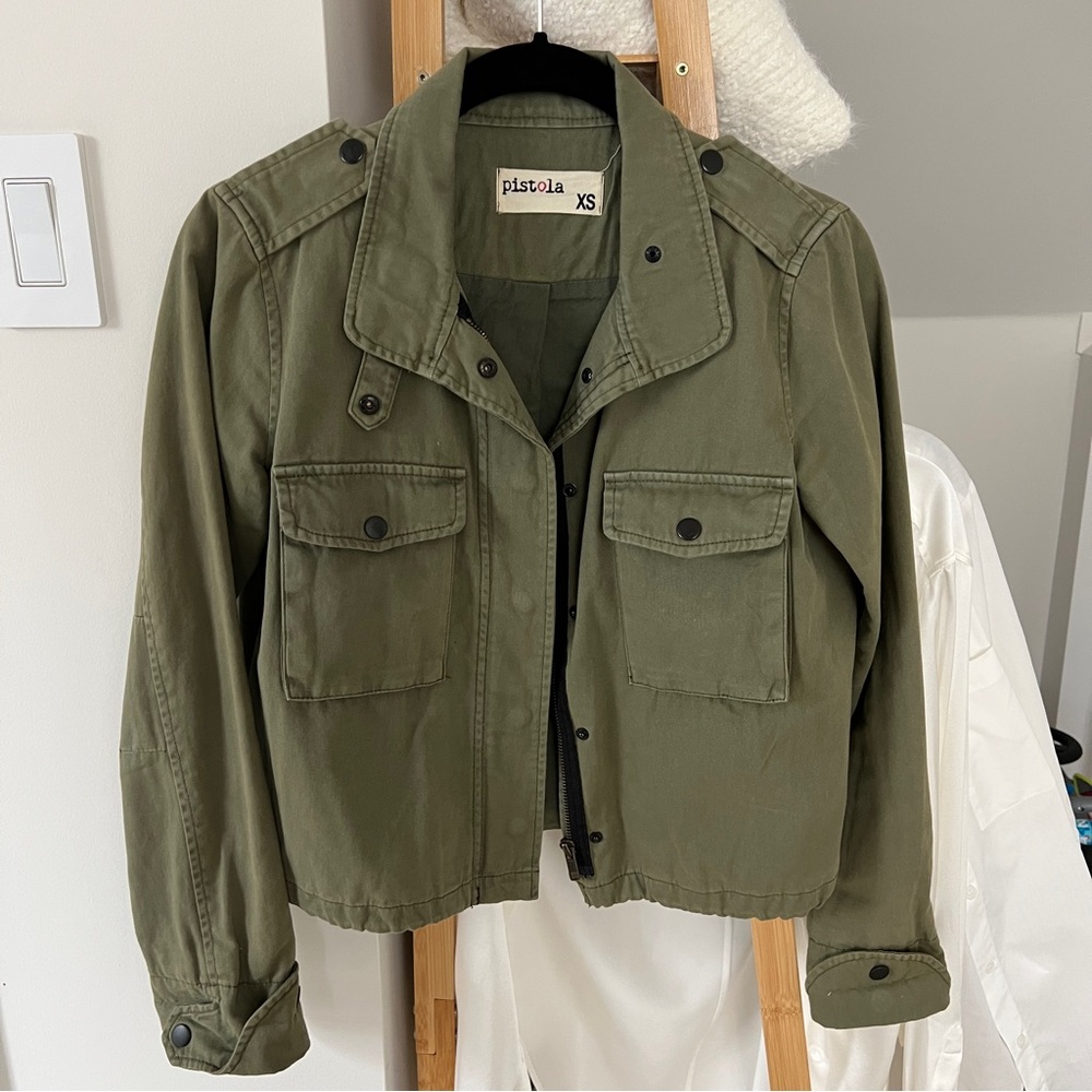 Pistola Army Green Utility Jacket With Pockets - Gem